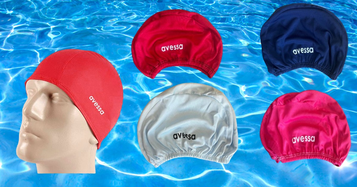 L-size Swimming hat and pool cap for water aerobics, fabric unisex caps ...